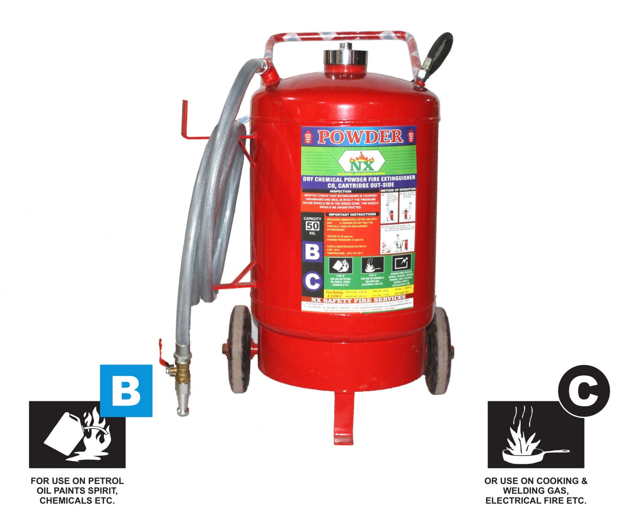 Dry Chemical Powder (DCP) Fire Extinguisher 50Kg – CO2 Cartridge ...